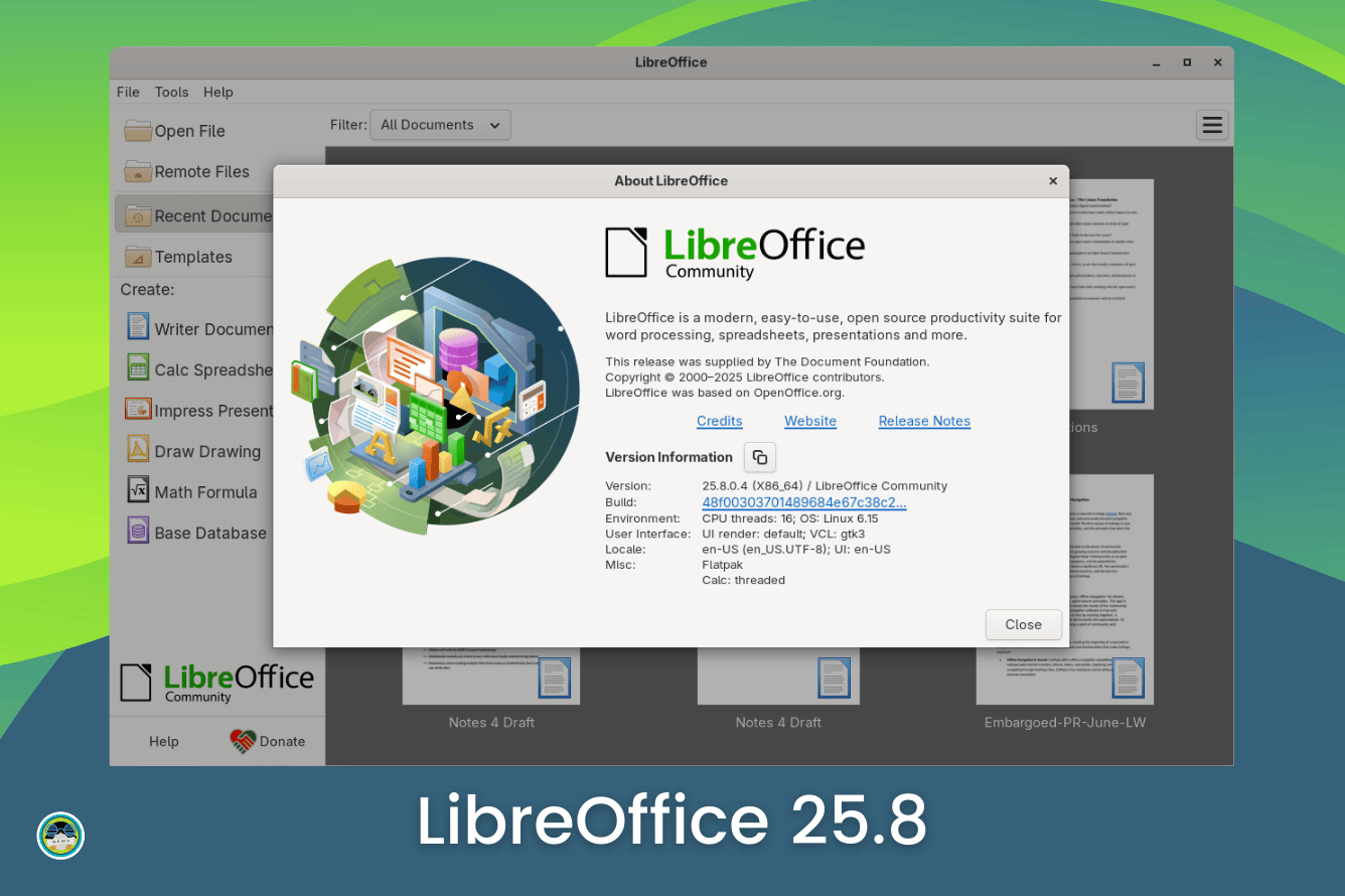 LibreOffice 25.8 Release Cuts File Loading Times by 30%, Strengthens Microsoft Office Integration