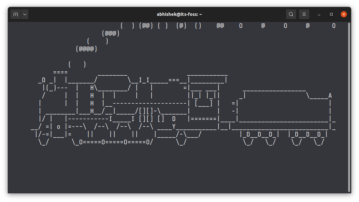 Running a Train in the Linux Terminal With sl Command
