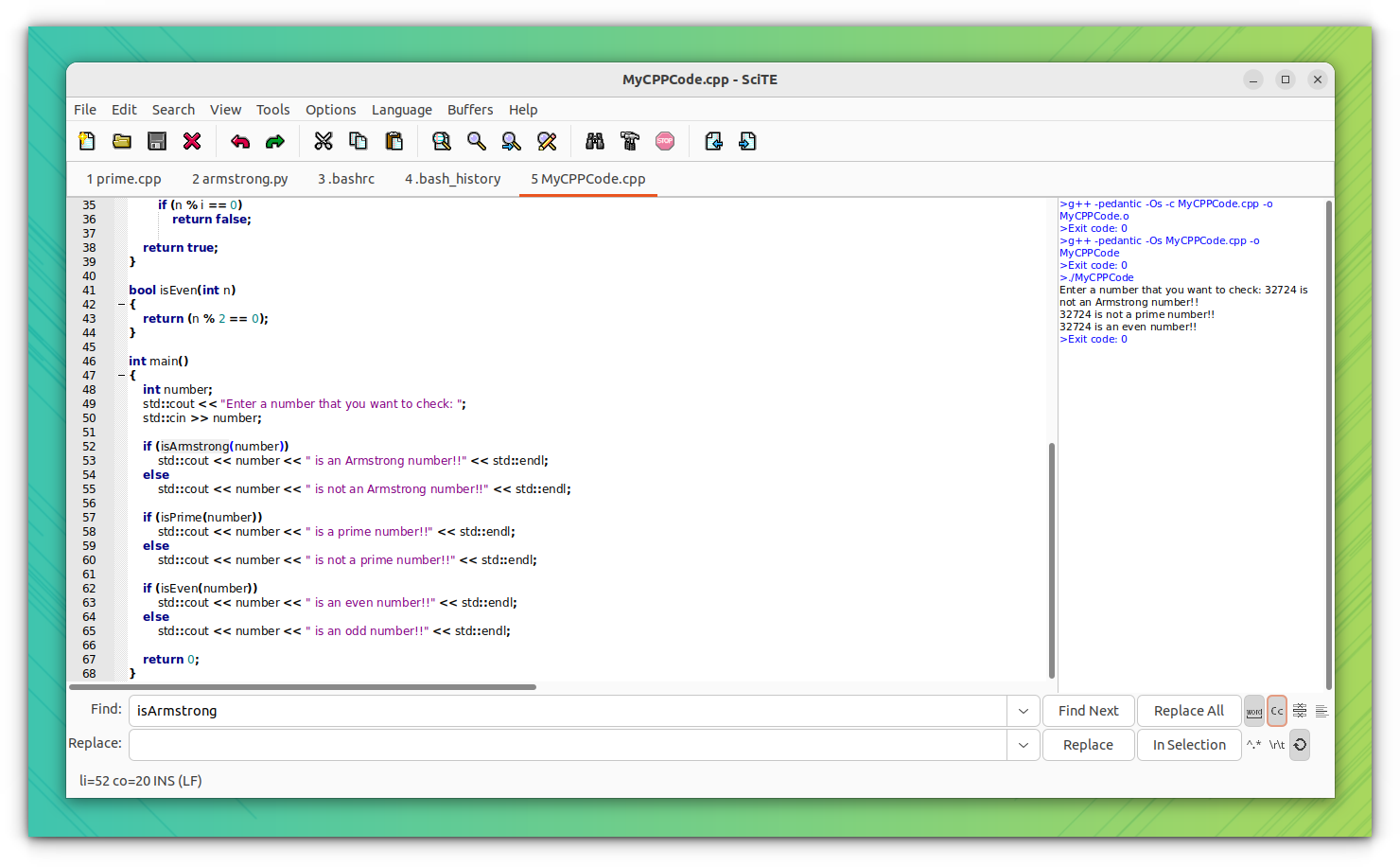 SciTE: The Notepad++ for Linux