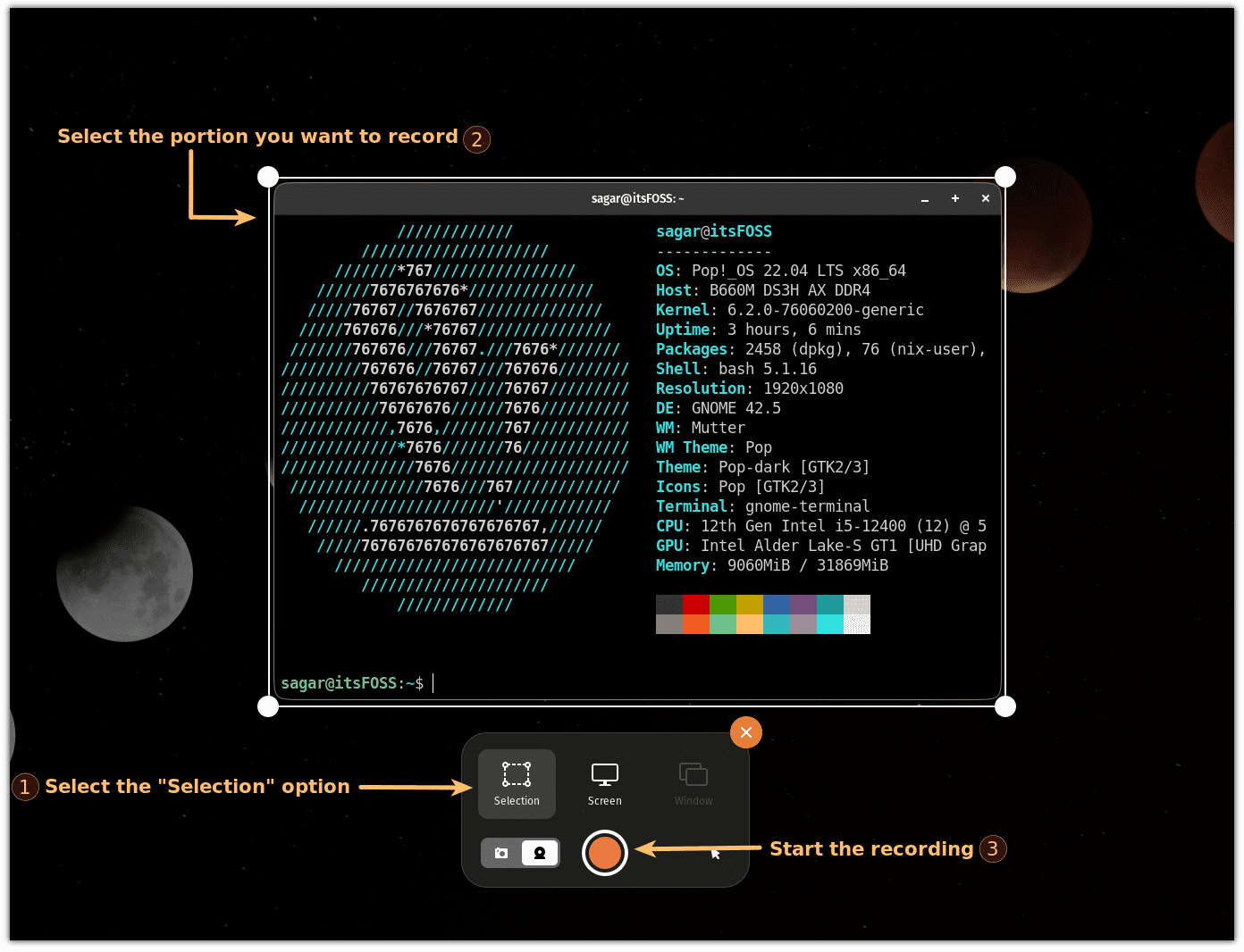 Using GNOME Screen Recorder in Linux