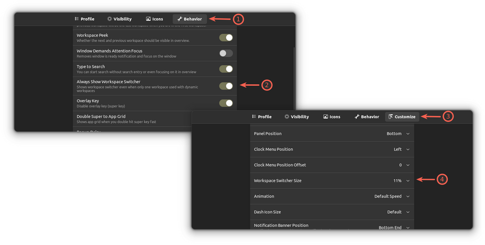 Customizing GNOME with Just Perfection Extension