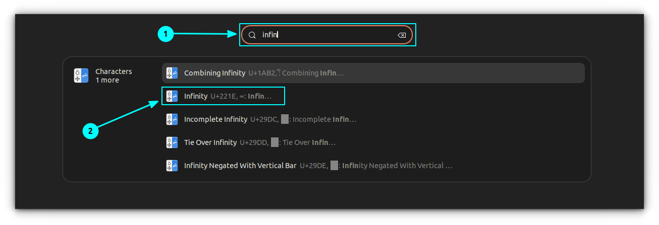 Type Infinity Symbol ∞ in Ubuntu and Other Linux
