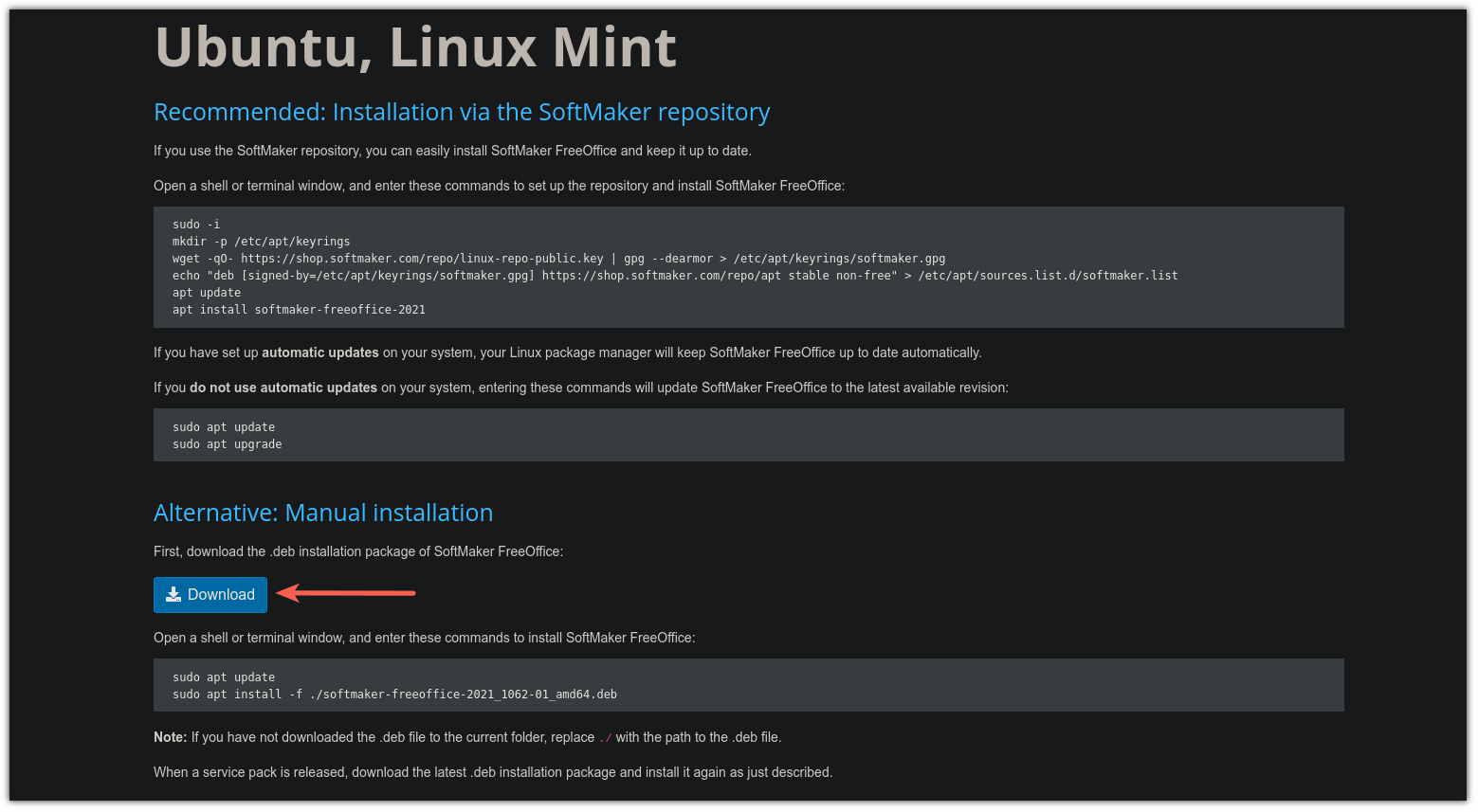 Install FreeOffice on Ubuntu Linux