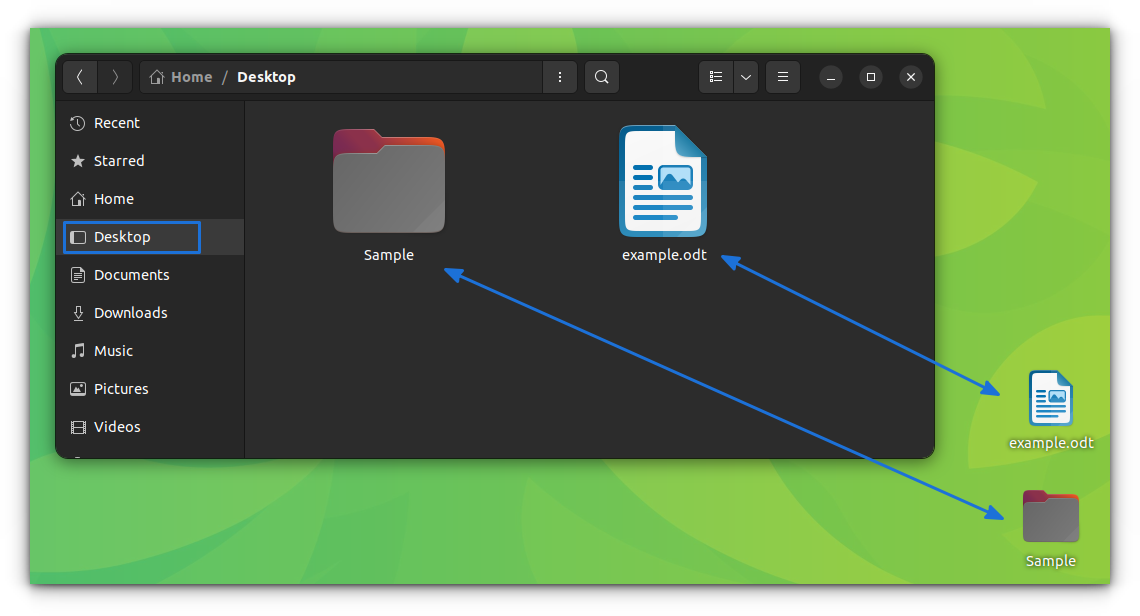 How to Add Files and Folders on Desktop Screen in Ubuntu