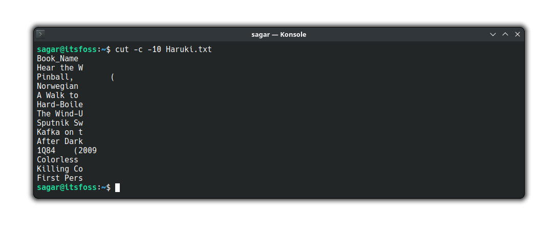 Cut Command Examples in Linux