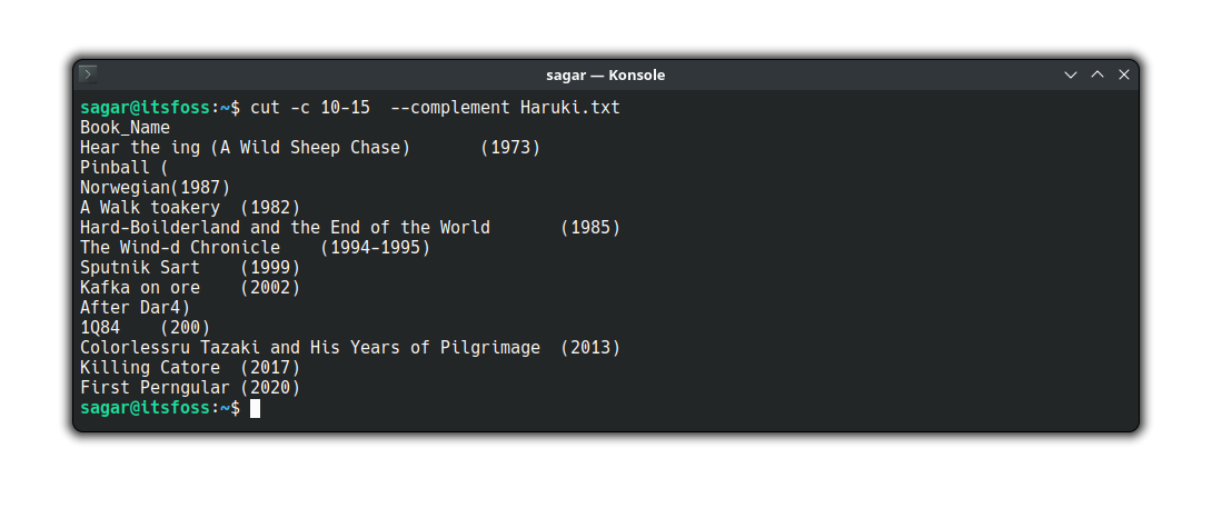Cut Command Examples In Linux