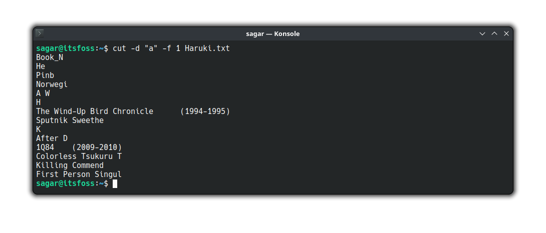 Cut Command Examples in Linux