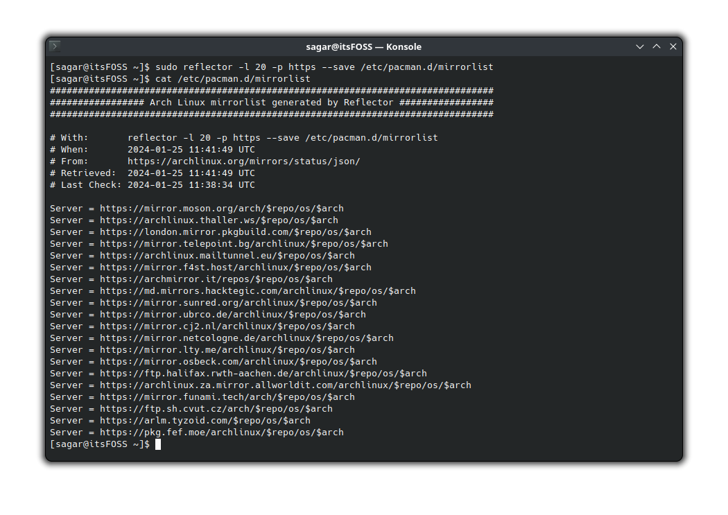 Finding the Fastest Arch Linux Mirrors