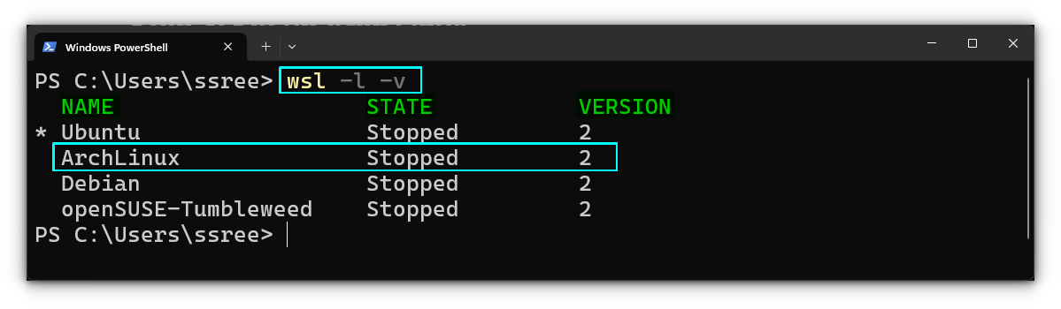 Using Arch Linux With WSL