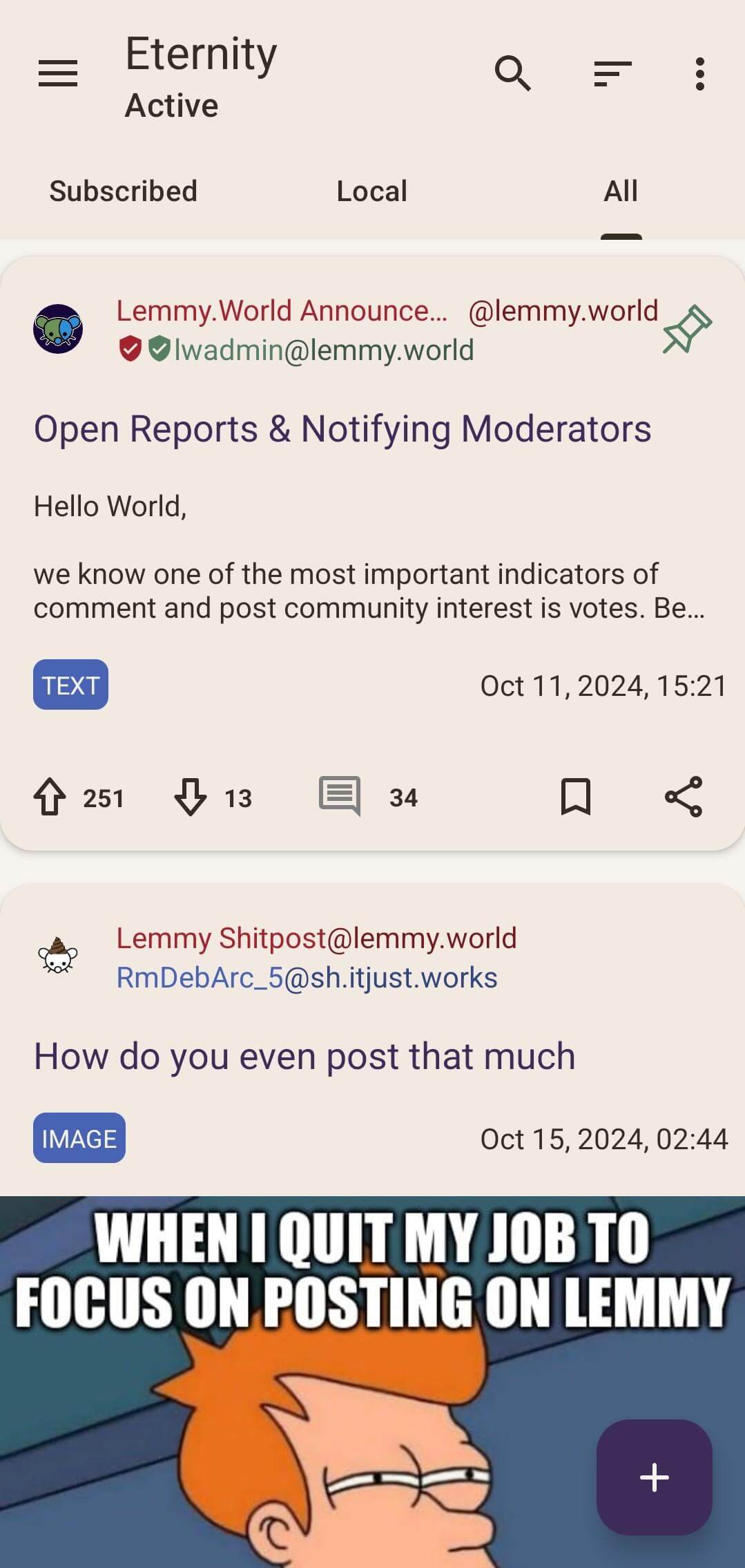 Eternity is an Open Source Android Client to Access Lemmy Fediverse ...