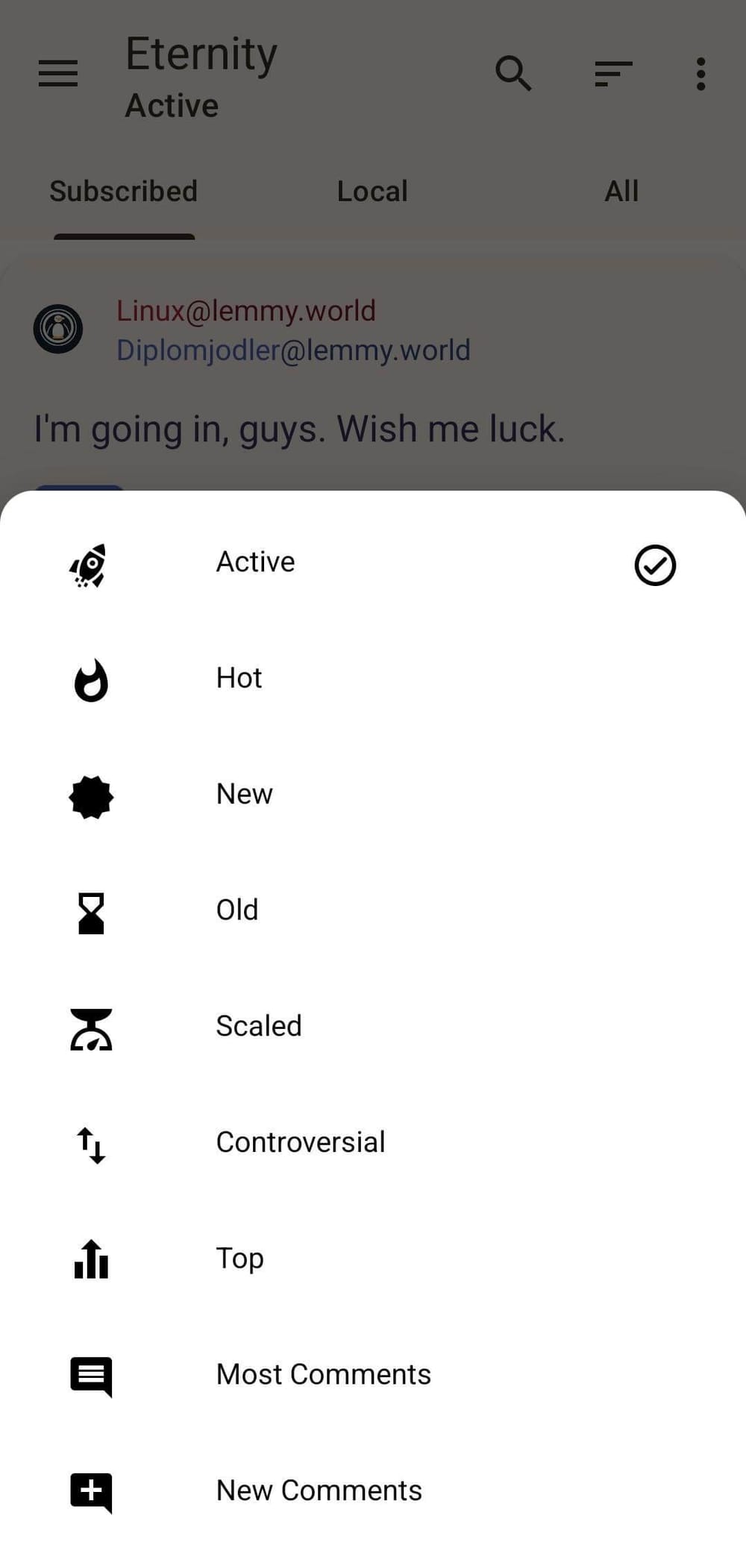 Eternity is an Open Source Android Client to Access Lemmy Fediverse ...