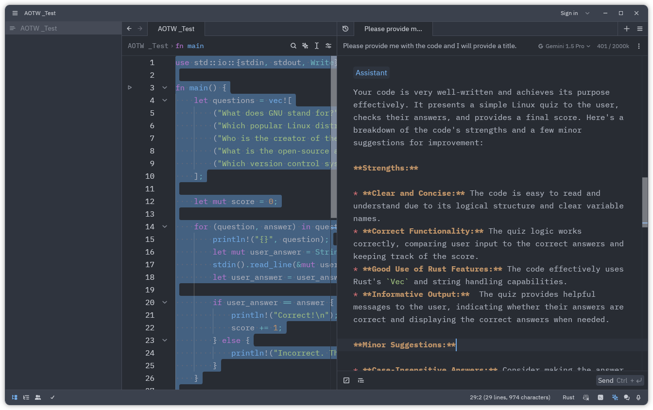 Zed: A Next-Gen Rust-Based Open Source Code Editor With AI