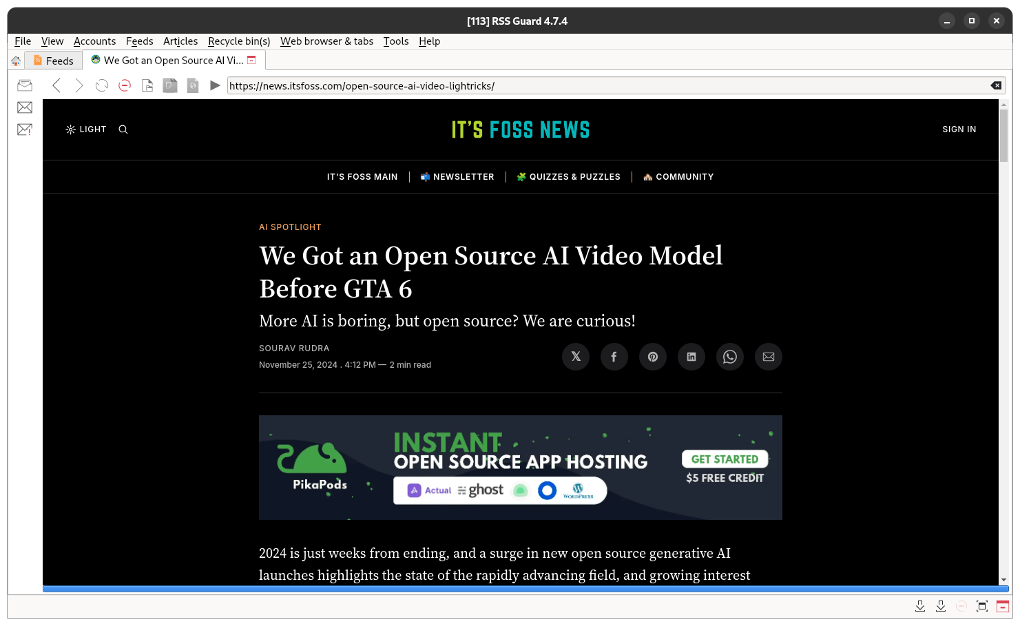 RSS Guard: A Superb Open Source Feed Reader App