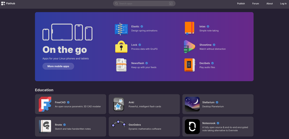Flathub Makes It Easy to Find Mobile Apps with New 'On the Go' Section