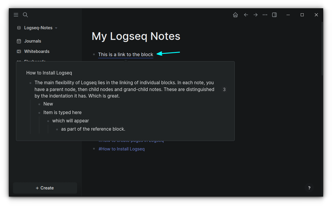 Exploring Pages, Links, Tags, and Block References in Logseq