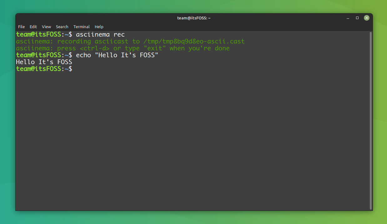 asciinema: Record & Share Linux Terminal Session