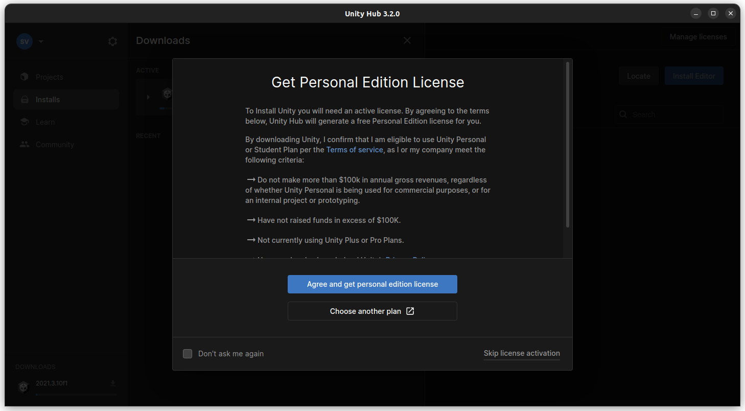 Installing Unity Editor on Linux