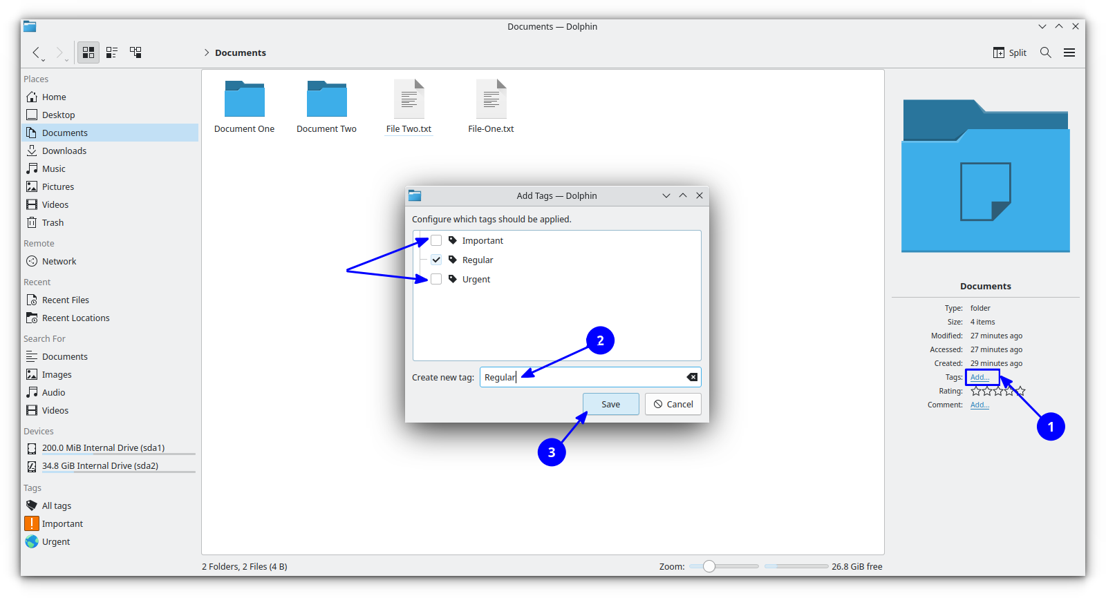 Using File Tagging Feature In Kdes Dolphin File Manager