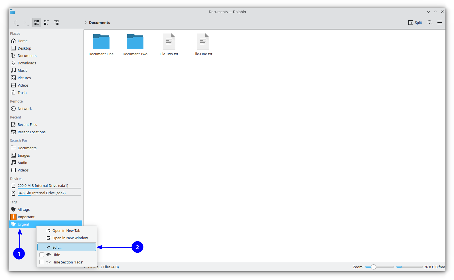 Using File Tagging Feature in KDE's Dolphin File Manager