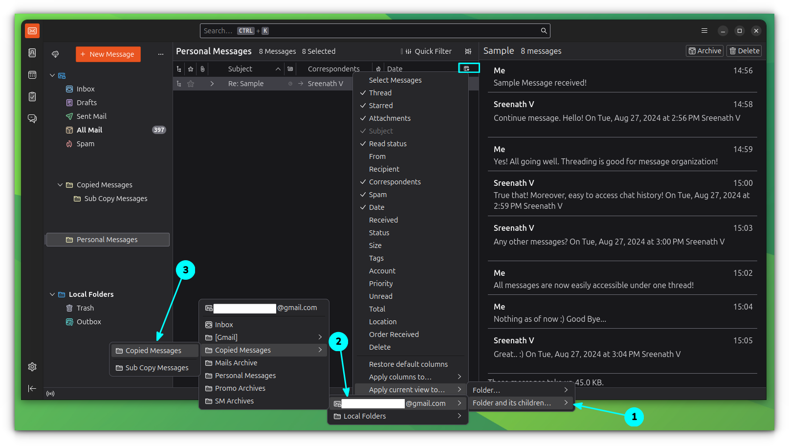 Enable and Disable Message Threads in Thunderbird