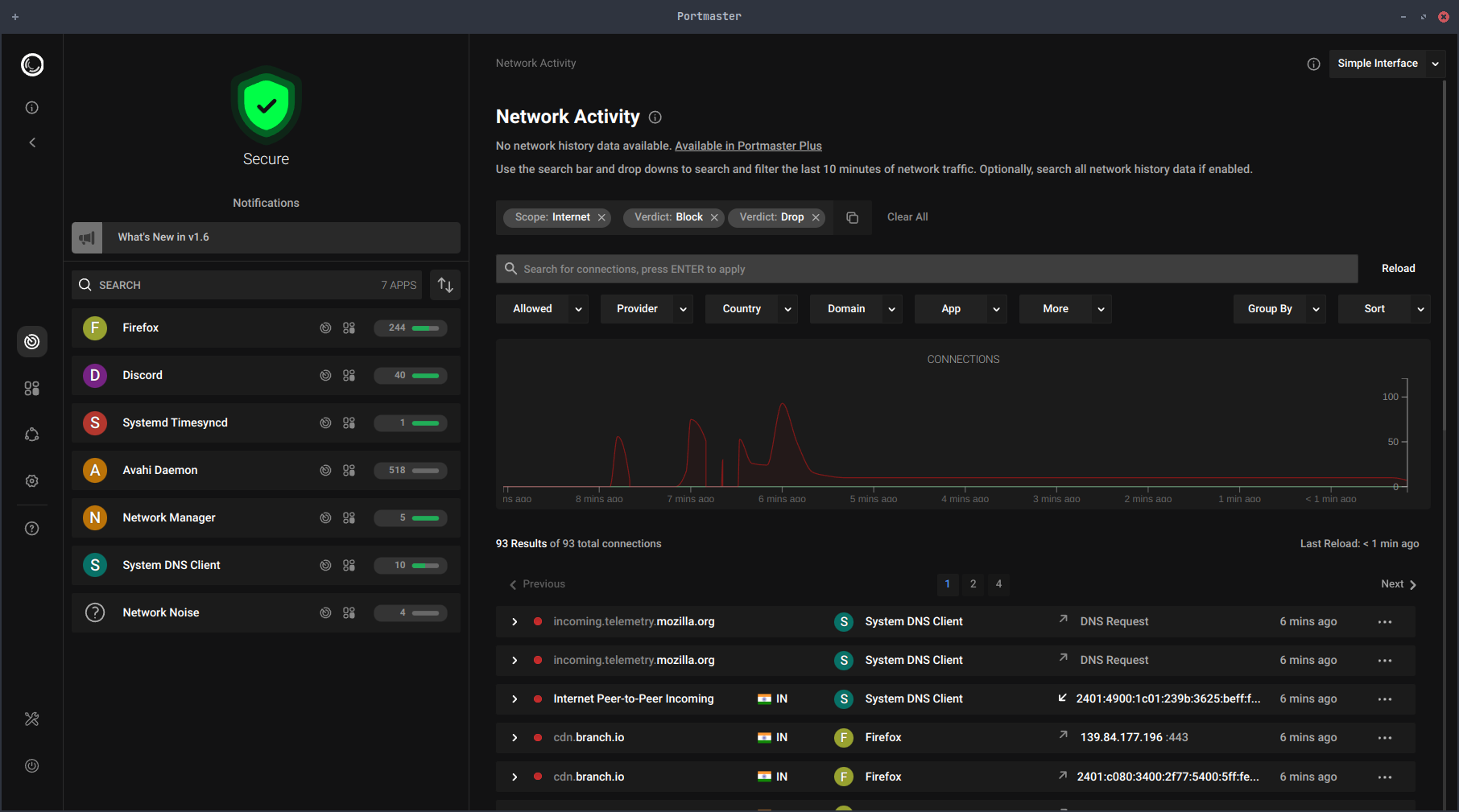 Portmaster: A GlassWire Alternative for Linux to Monitor & Secure ...