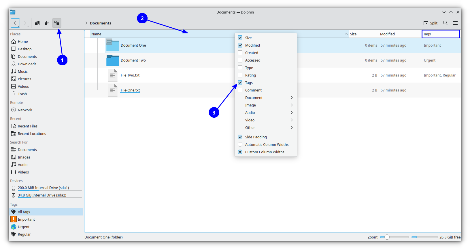 Using File Tagging Feature in KDE's Dolphin File Manager
