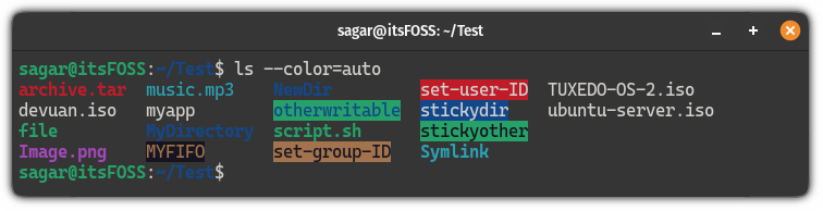 Colored Output For Ls Command What Do They Mean