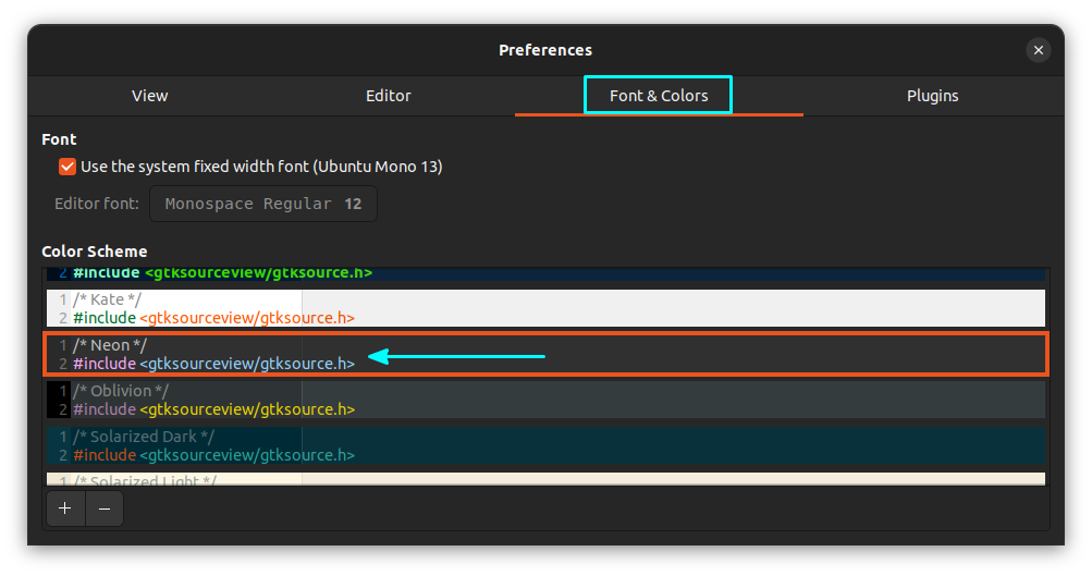Install and Use Additional Gedit Color Themes