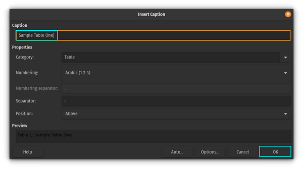 Create Table of Contents and Figures in LibreOffice