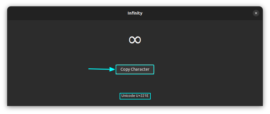 Type Infinity Symbol ∞ in Ubuntu and Other Linux