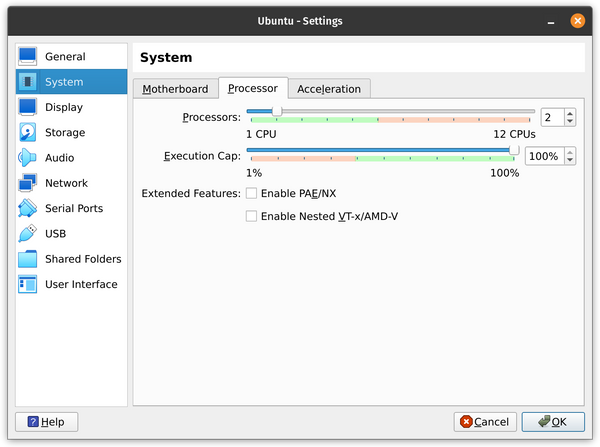 Change Configuration of Existing VirtualBox Virtual Machines
