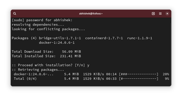 Install Docker on Arch Linux