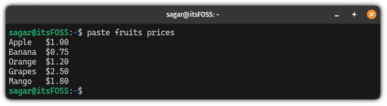 Paste Command Examples