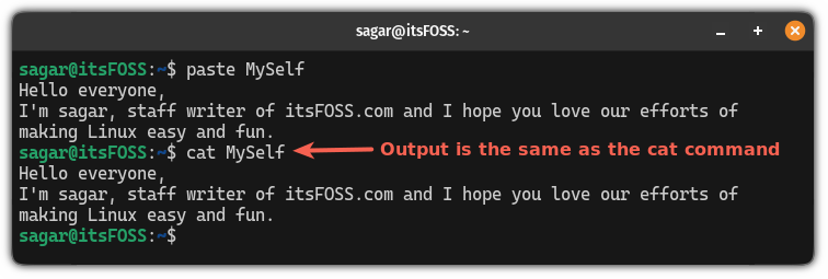 Paste Command Examples