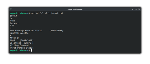 Cut Command Examples in Linux