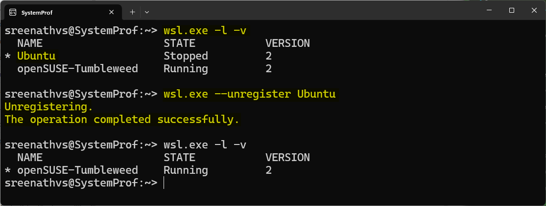 How to Remove a WSL Distribution