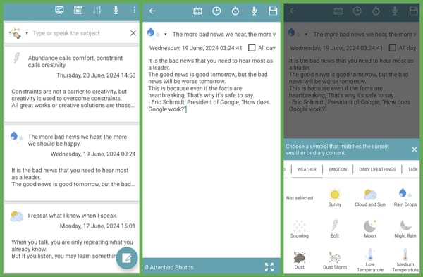 A No-Nonsense Open-Source Diary App for Android