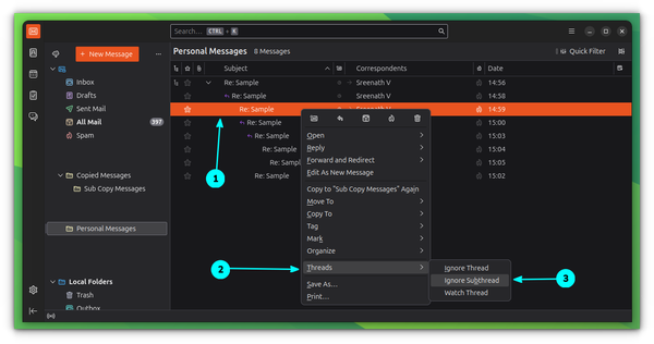 Enable and Disable Message Threads in Thunderbird