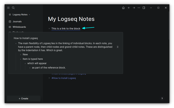 Exploring Pages, Links, Tags, and Block References in Logseq