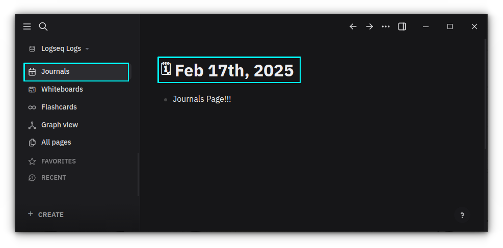 Journals and Contents: Two Special Pages in Logseq