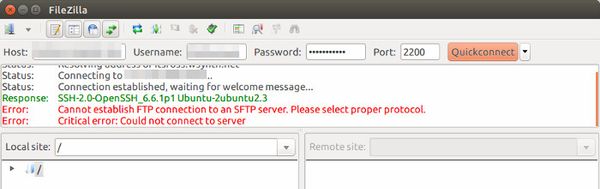 [Solved] Cannot Establish FTP connection to SFTP in FileZilla