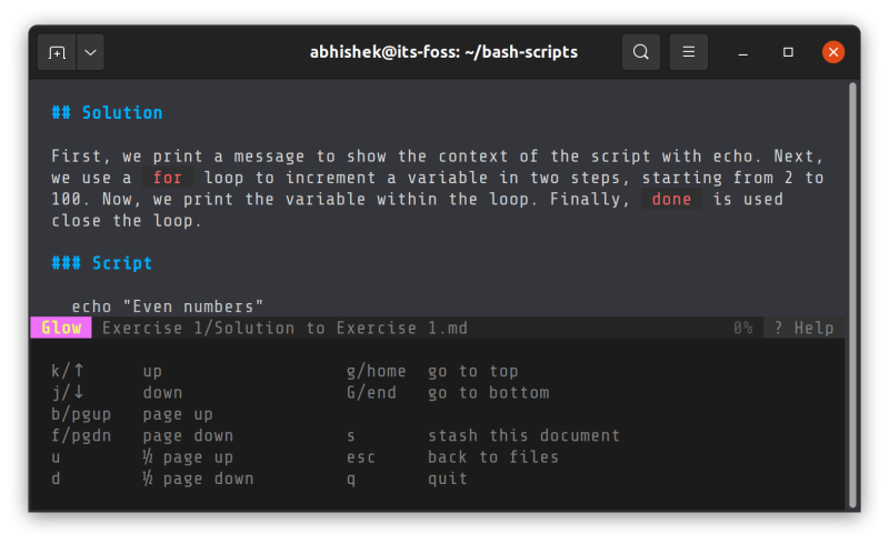 Read and Organize Markdown Files in Linux Terminal With Glow