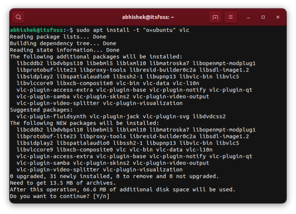 Install Specific Package Version With Apt Command In Ubuntu