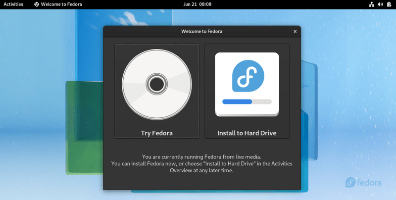 Creating a Live USB of Fedora Linux