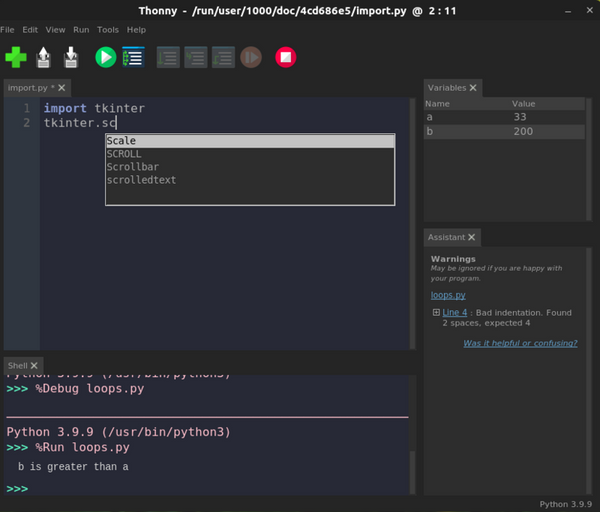 Thonny is an Ideal IDE for Teaching Python Programming