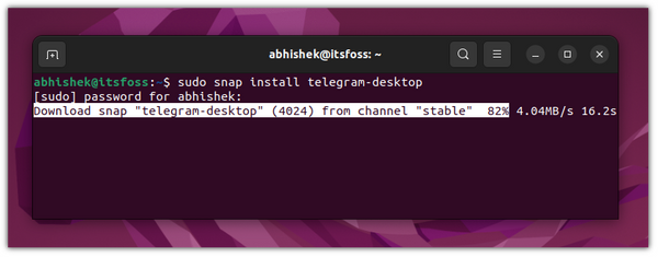 Install And Use Official Telegram Desktop Client In Linux