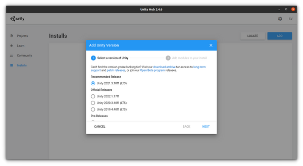 Installing Unity Editor on Linux