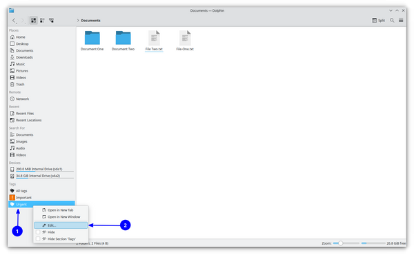 Using File Tagging Feature in KDE's Dolphin File Manager