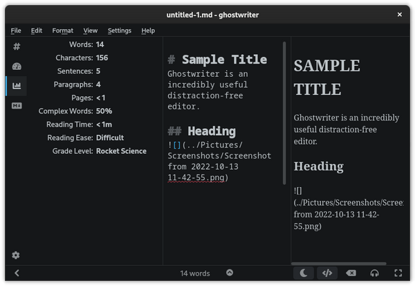 Ghostwriter: Markdown Editor for Distraction-free Writing