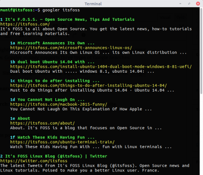 Googler: Now You Can Google From Linux Terminal!
